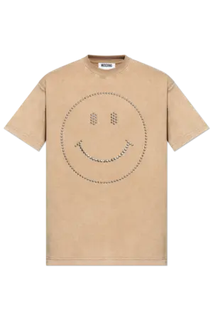 Moschino T-shirt From The 'smiley' Collection - Beige