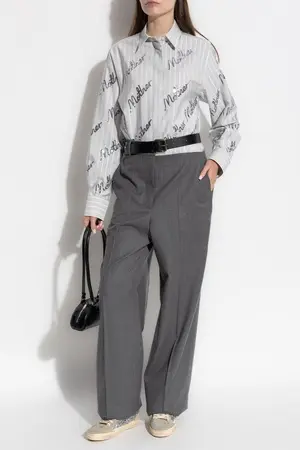 Stella McCartney Sequin-embellished "mother" Inscription Shirt - Light Blue