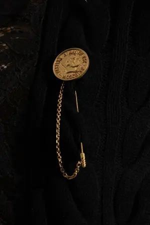 Moschino Coin-shaped Brooch