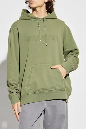 Balmain Logo Oversized Hooded Sweatshirt