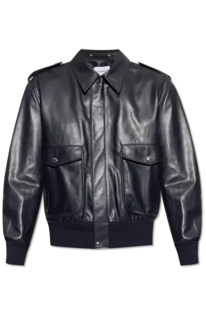 Givenchy Calfskin Leather Bomber Jacket - Black