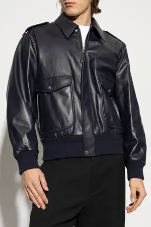 Givenchy Calfskin Leather Bomber Jacket - Black