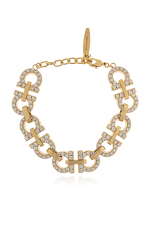 FERRAGAMO Crystal-embellished Link Bracelet - Gold