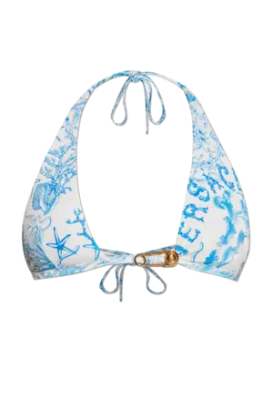 Versace Printed Bikini Top - Blue