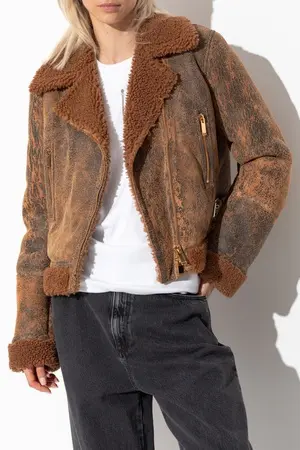 Alexander McQueen Fur-trimmed Leather Jacket