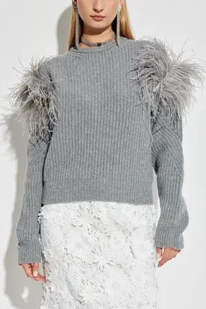 Blumarine Ostrich Feather Sweater