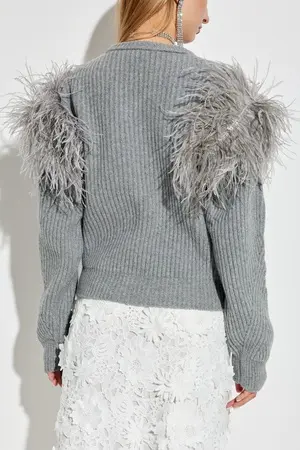 Blumarine Ostrich Feather Sweater