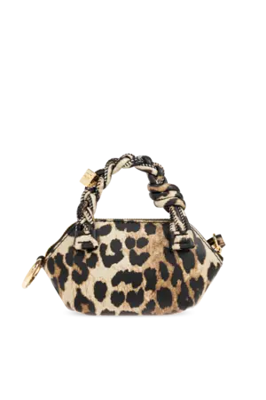 GANNI Leopard Print Logo Pouch