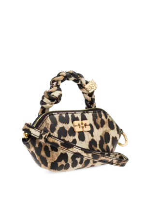 GANNI Leopard Print Logo Pouch