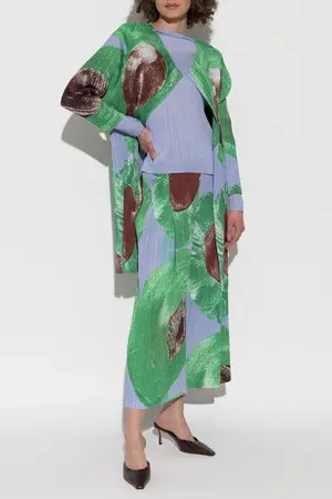 Issey Miyake Pleated Open-front Coat - Multicolour
