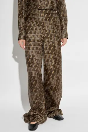 Fendi Silk Monogram Trousers