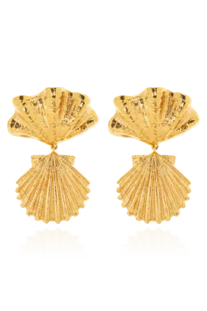 Chloé Brass Shell Hair Clips - Gold
