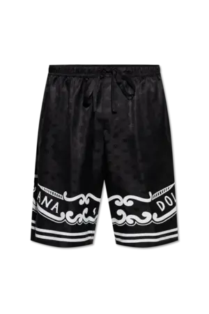 Dolce & Gabbana Silk Shorts With Logo Detail