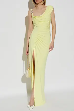 Versace Draped Dress With Medusa Detail