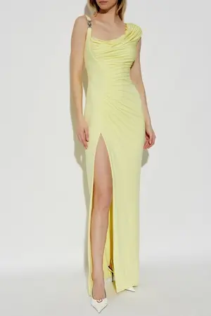 Versace Draped Dress With Medusa Detail