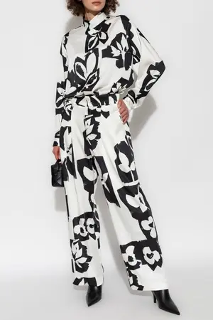 Issey Miyake Printed Wide Leg Trousers