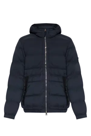 Stone Island Down Jacket With Logo