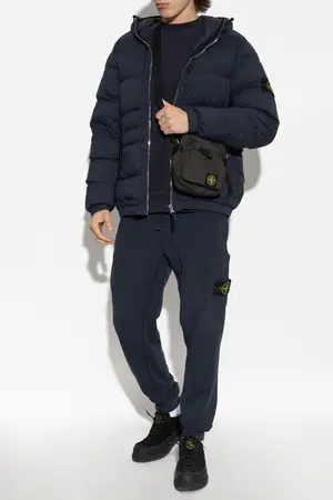 Stone Island Down Jacket With Logo