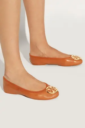 Tory Burch Leather Ballet Flats - Brown