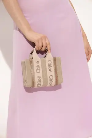 Chloé Woody Mini Shoulder Bag - Beige