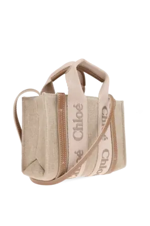 Chloé Woody Mini Shoulder Bag - Beige