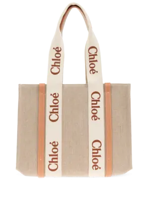 Chloé Woody Medium Shopper Bag - Beige