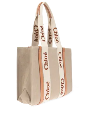 Chloé Woody Medium Shopper Bag - Beige