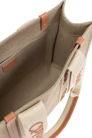 Chloé Woody Medium Shopper Bag - Beige