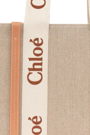 Chloé Woody Medium Shopper Bag - Beige