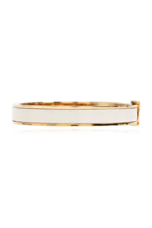 Tory Burch Logo Bangle Bracelet - White