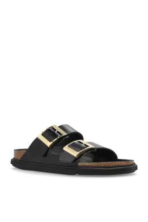 BIRKENSTOCK Arizona Droplet Buckle Slides - Black
