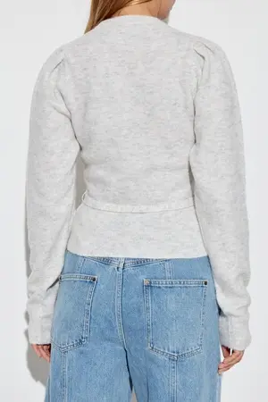 ROTATE BY BIRGER CHRISTENSEN Wool And Alpaca Blend Sweater With Rose Appliqué Belt