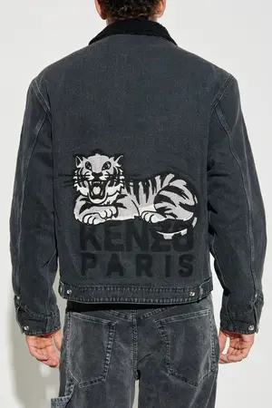 Kenzo Denim Trucker Jacket With Embroidered Logo