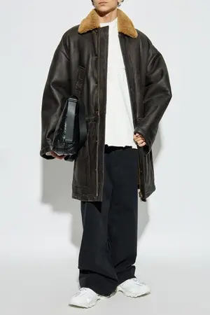 Balenciaga Lambskin Shearling Overcoat