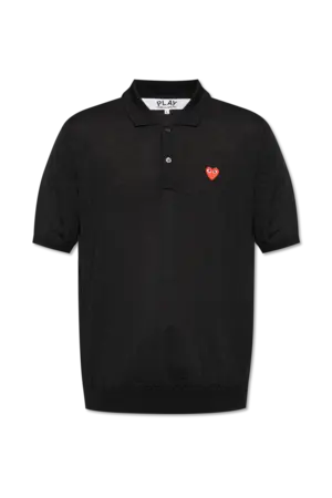 Play Comme Des Garcon Wool Polo - Black