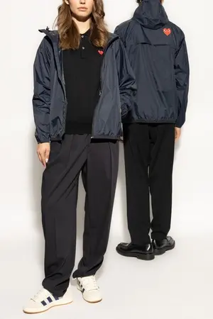 Play Comme Des Garcon Wool Polo Shirt - Black