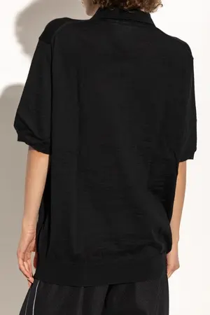 Play Comme Des Garcon Wool Polo Shirt - Black