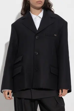 Victoria Beckham Short Coat With Raw Finish - Black