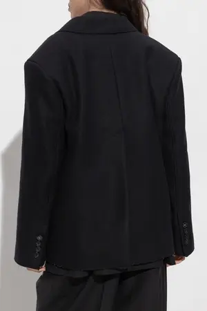 Victoria Beckham Short Coat With Raw Finish - Black