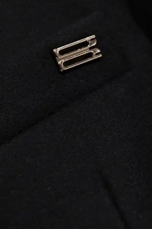 Victoria Beckham Short Coat With Raw Finish - Black