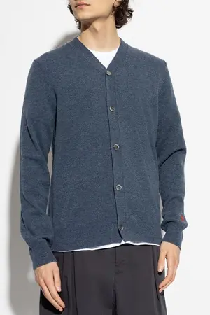 Play Comme Des Garcon Cardigan With Logo Patch - Blue