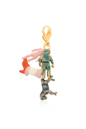 Marni Enamel Brass Pendant With Letter "p - Multicolour