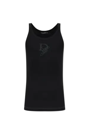 Dolce & Gabbana Ribbed Sleeveless T-shirt - Black