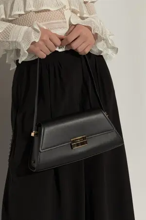 Michael Kors Shoulder Bag In Genuine Leather - Black