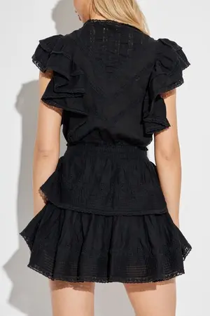 LoveShackFancy Gwen Mini Dress - Black