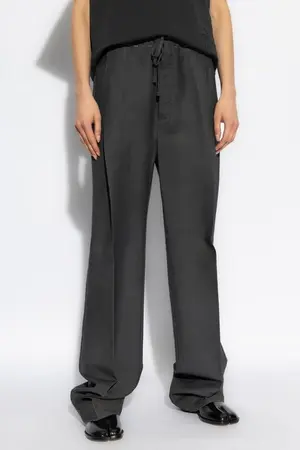 MAISON MARGIELA Creased Pleated Trousers - Grey