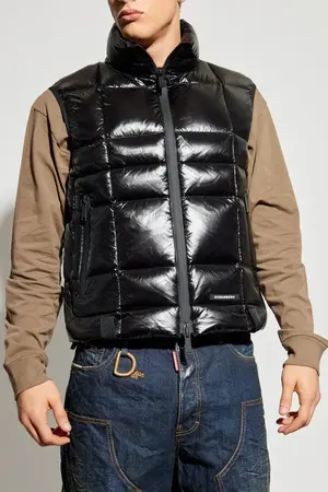 Dsquared2 Padded Down Gilet With Stand-up Collar - Black