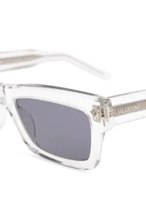 Valentino Garavani Rectangular Sunglasses With Logo - White