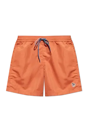 Paul Smith Swim Shorts With Logo Patch - Orange