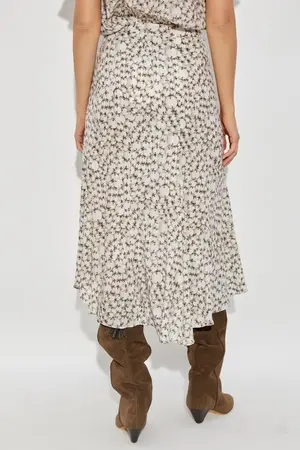 Isabel Marant Hortensia Floral Silk Midi Skirt